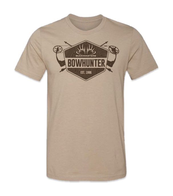 Buckmasters "BOWHUNTER" Heather Tan Short Sleeve Tee